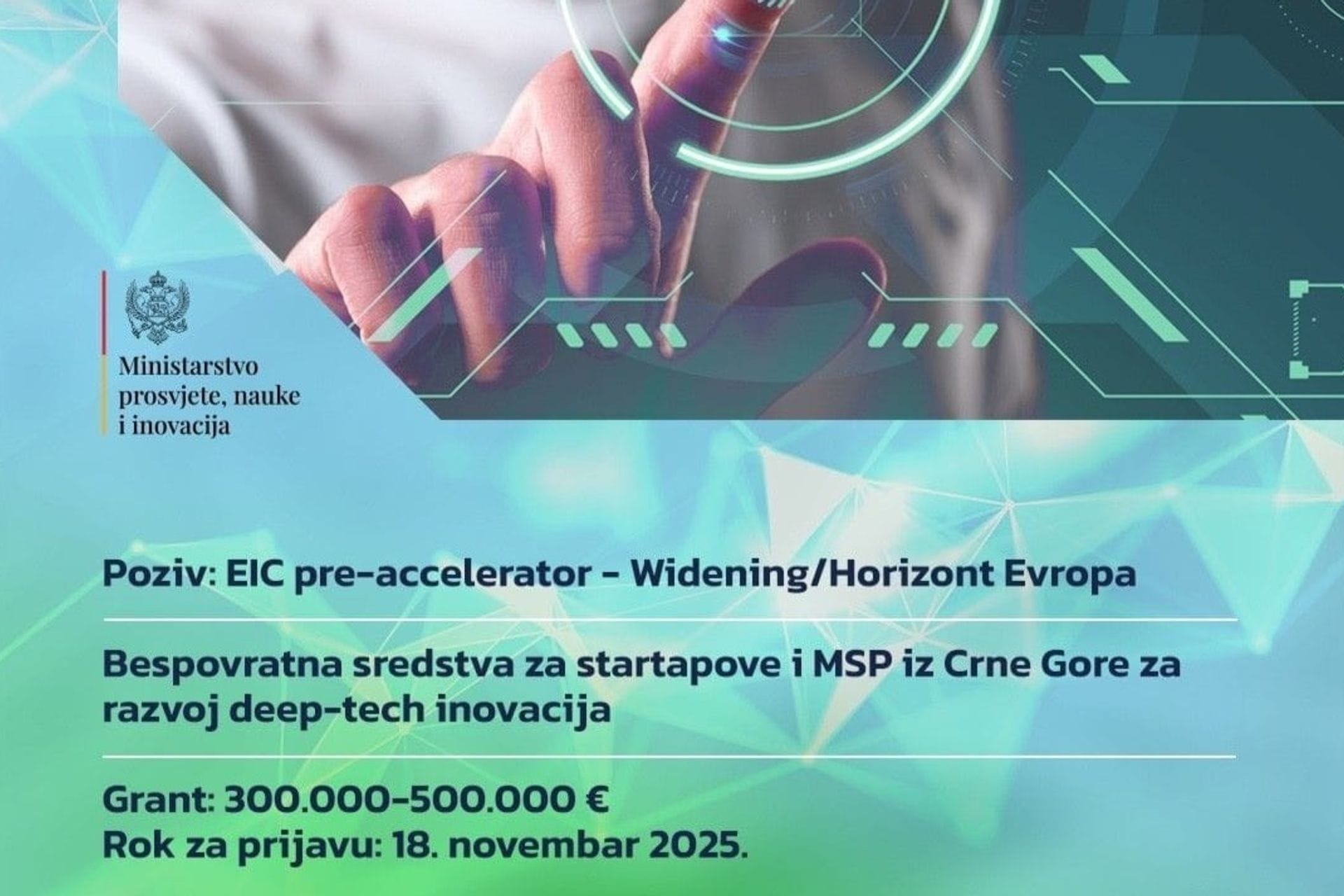 Poziv “EIC Pre-accelerator – Widening” - S3